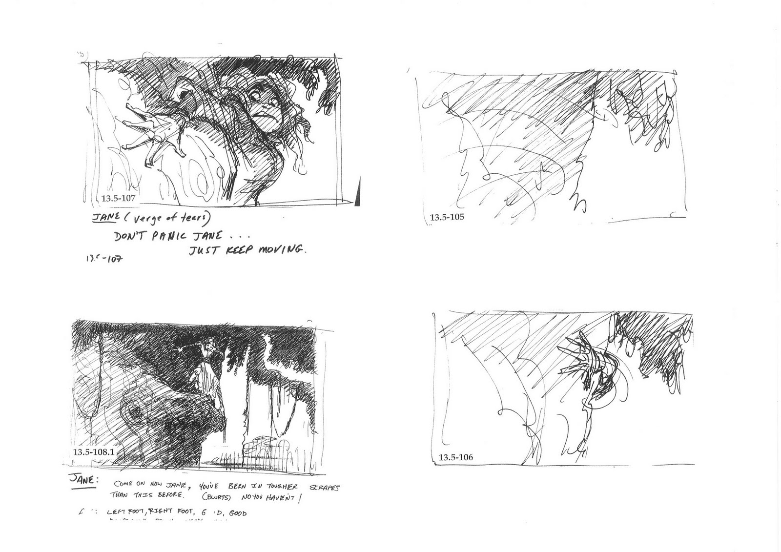 Living Lines Library: Tarzan - Storyboards, Storyboard Sketches