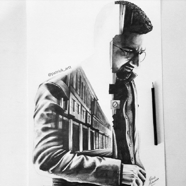 Design Stack: A Blog about Art, Design and Architecture: Black and White Double Exposure Drawings