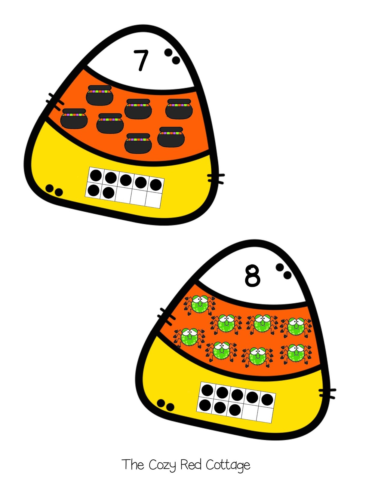 The Cozy Red Cottage: Candy Corn Number Puzzles (1-10)