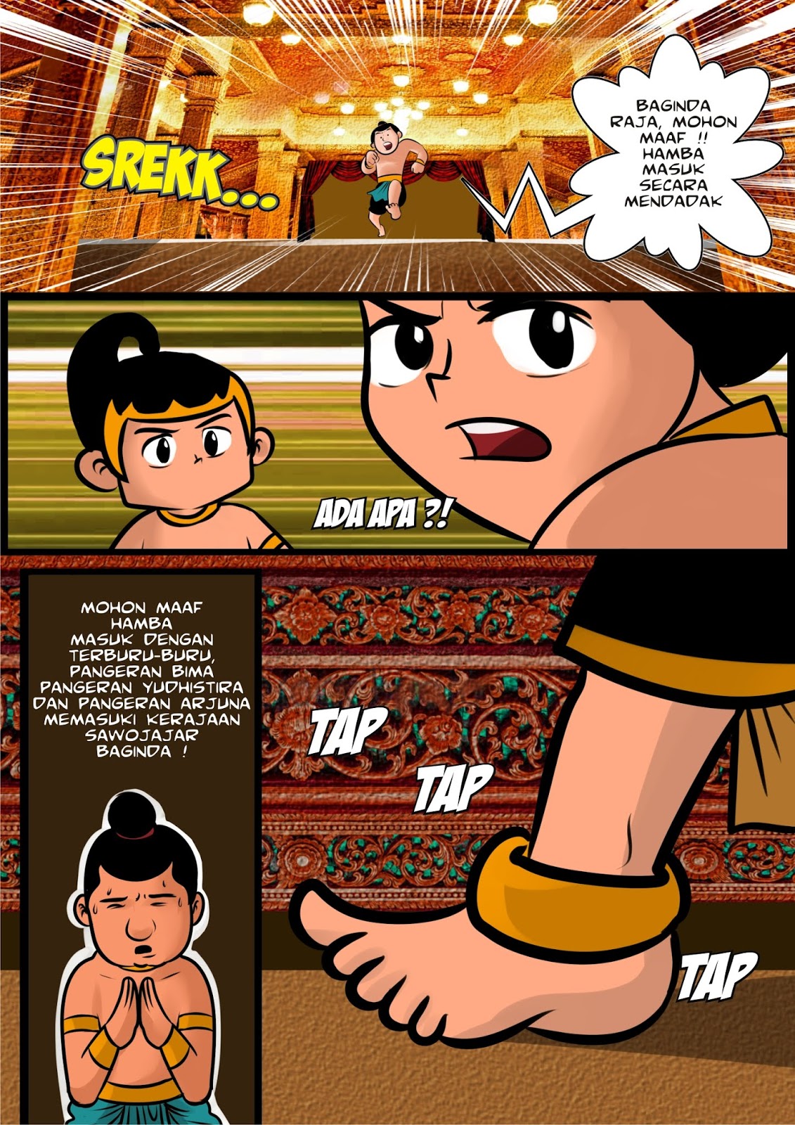 Contoh komik pesanan bertema wayang : "mengenalkan sifat pandawa mealui ...