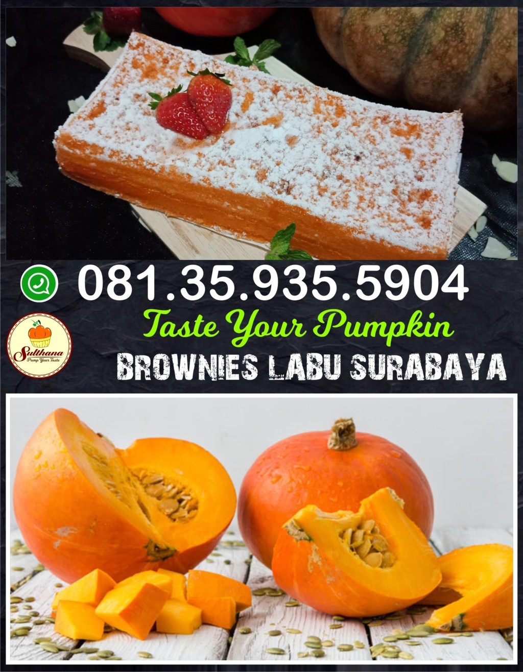 081.35.935.5904, Brownies Labu Kuning Panggang: Produk Brownies Labu