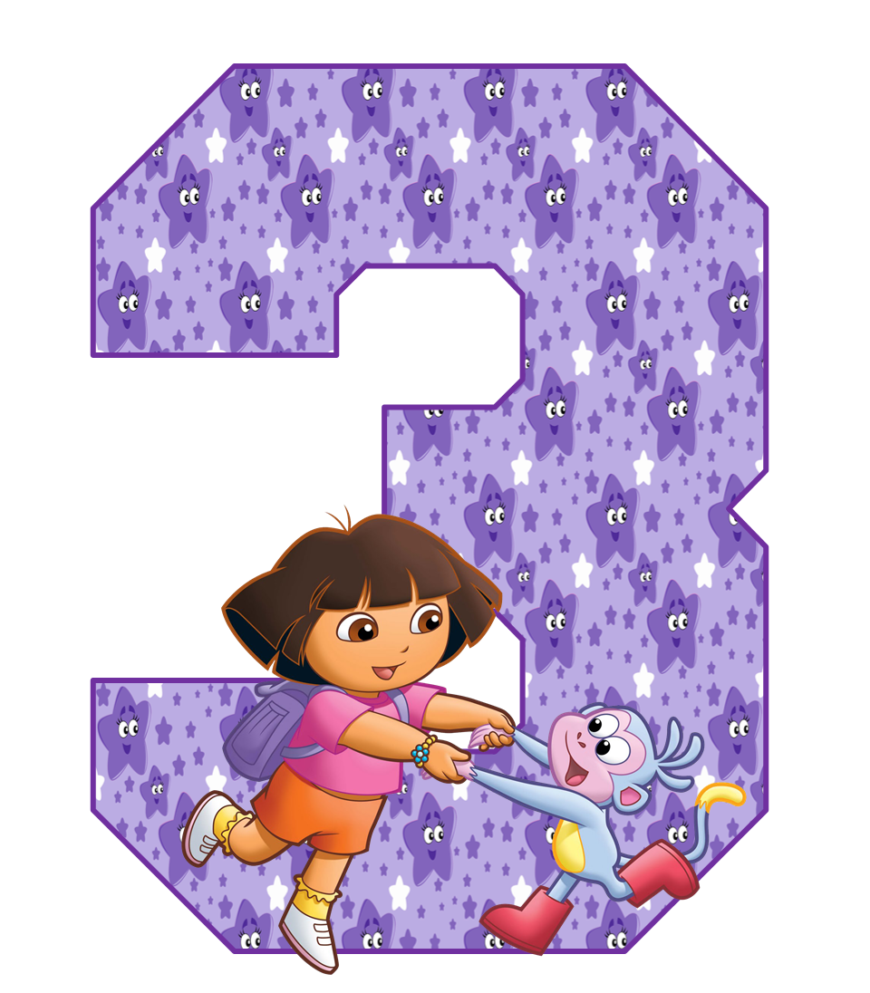 Kits imprimibles gratis : Números Dora La Exploradora para imprimir