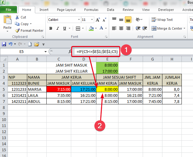 Belajar Vba Macro Excel Menghitung Jam Kerja Dengan Shift Belajar Excel Sheet