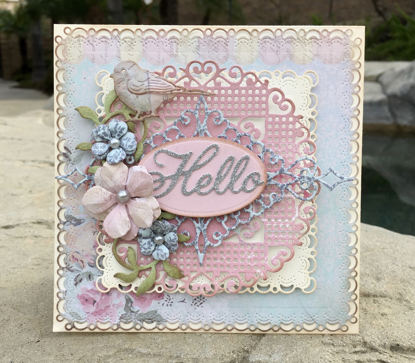 Hello Card by Eva Dobilas - Cheery Lynn Designs Inspiration Blog