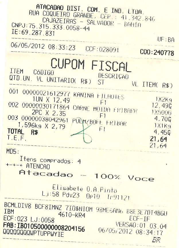 SOS Vira-lata: [Prestação de Contas] Notas fiscais de MAIO