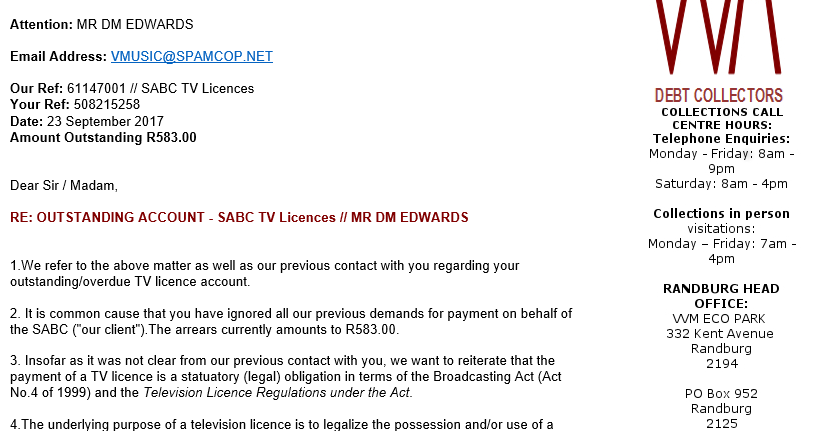 Insights and Rants: The VVM TV License Scam and How to Defeat It