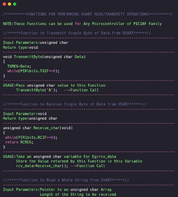 Performing Usart Read Transmit Operations