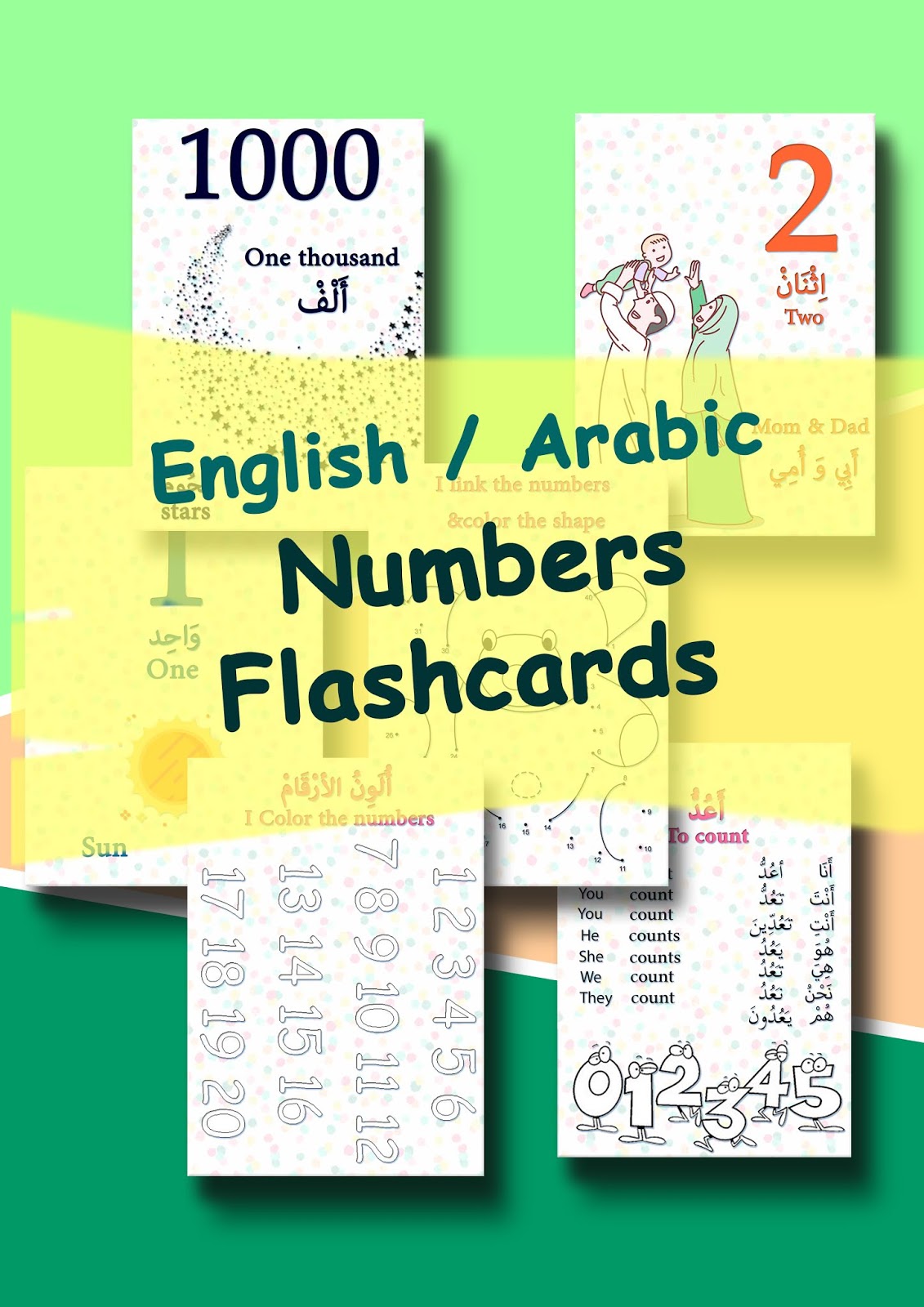 The Numbers english - arabic flashcards pack