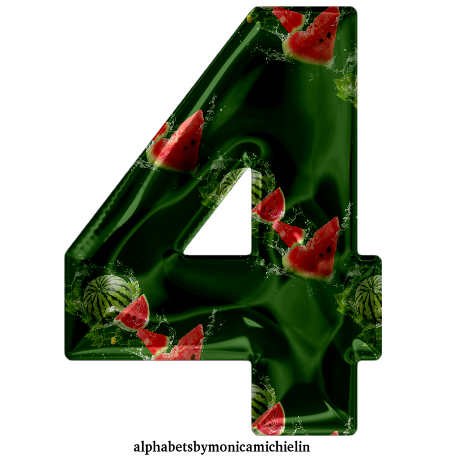 M. Michielin Alphabets: GREEN WATERMELON FRUIT ALPHABET LETTER PNG ...