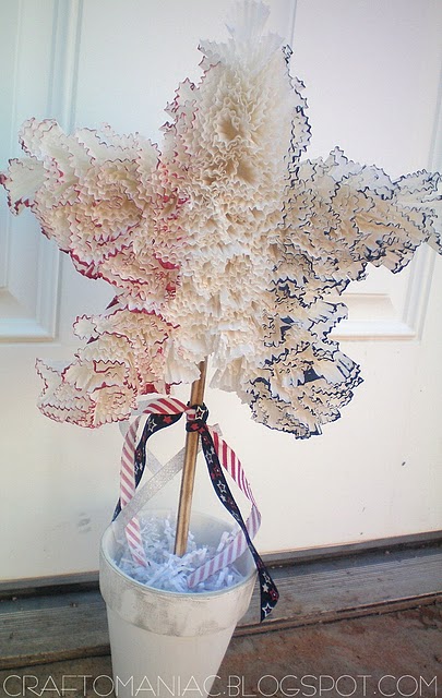 Be Different...Act Normal: Patriotic Cupcake Liner Topiary