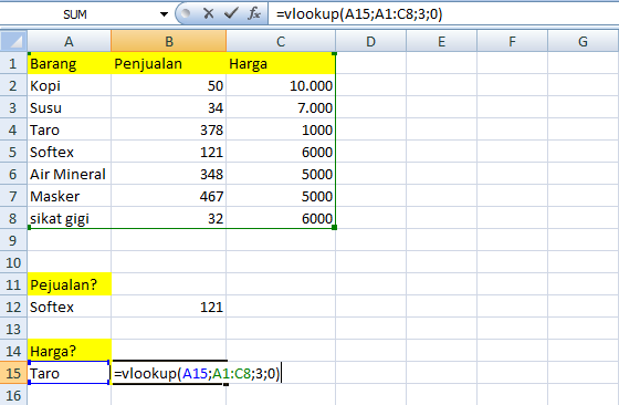 Fungsi Rumus VLOOKUP di Excel dan Contoh Penggunaannya - Blogger Toraja