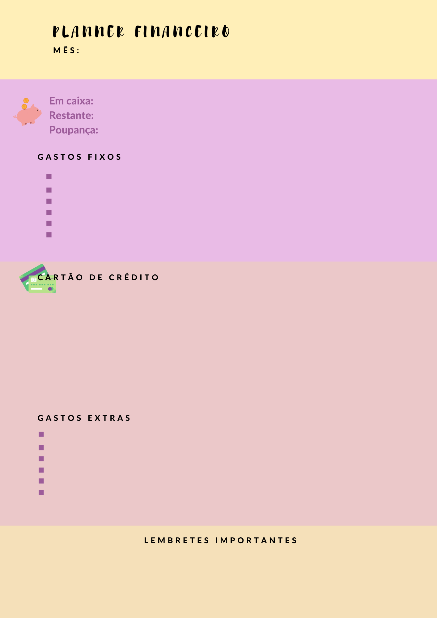 Mundo de Day: Planner Financeiro Gratuito