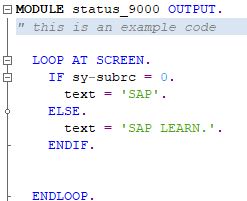 SAP : Dynamic Text for Text field in Module Pool.