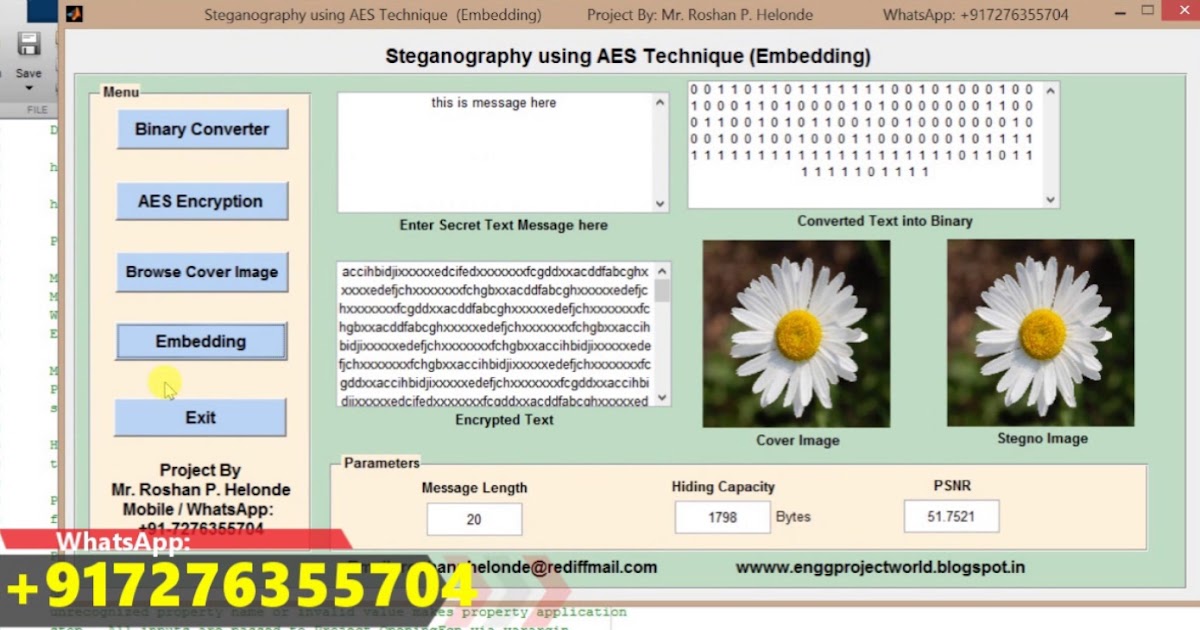 Steganography using AES Algorithm matlab project Source Code ~ MATLAB ...