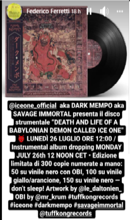 SALA D'ATTESA 1: DEATH AND LIFE OF A BABYLONIAN DEMON CALLED ICE ONE