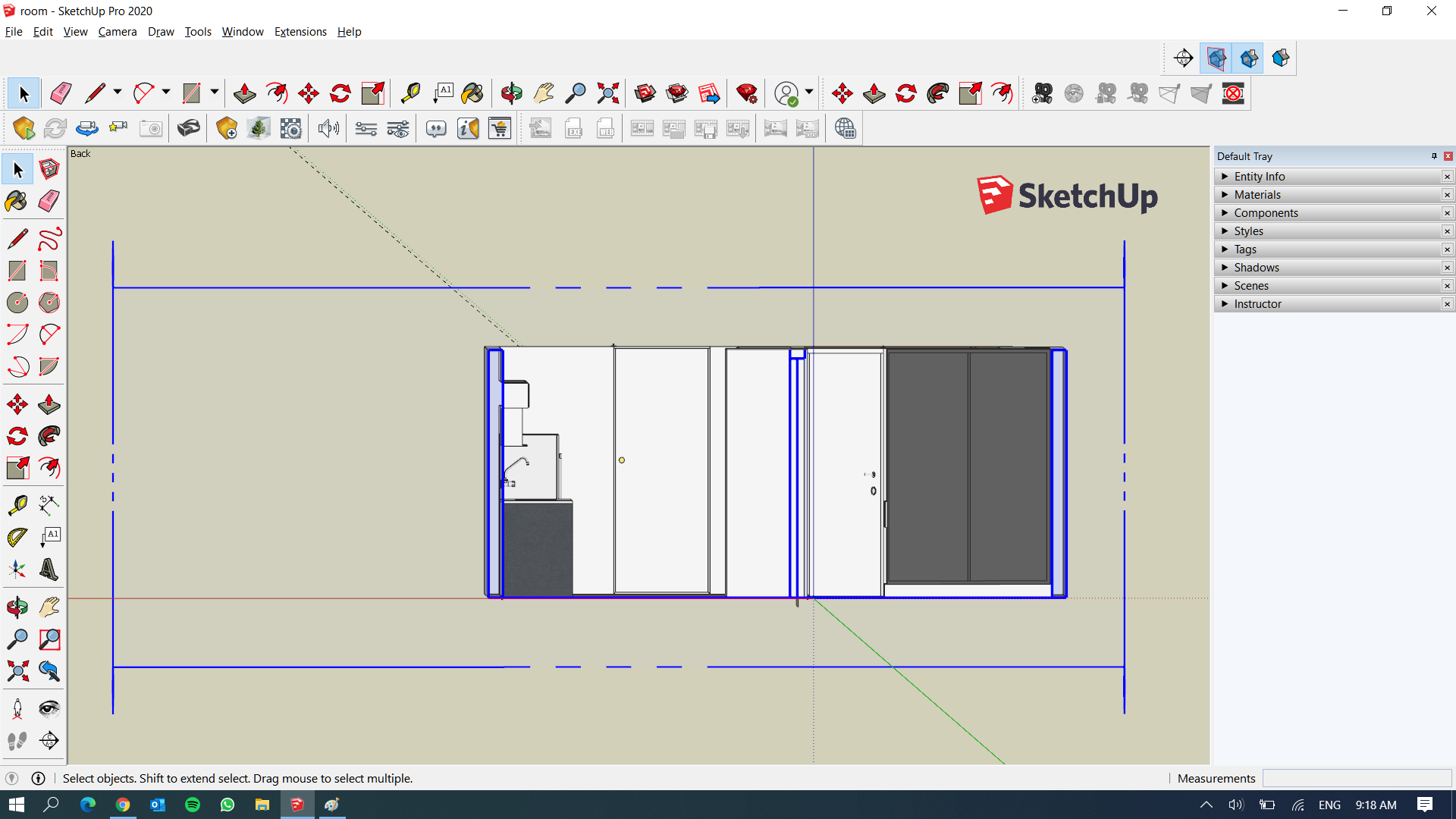 Cara Pengaturan Angle Pada Ruangan Sempit Di Sketchup