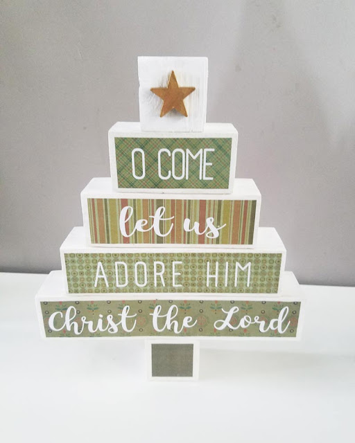 DIY Wood Block Reversible Christmas Tree and Valentine Decoration ...