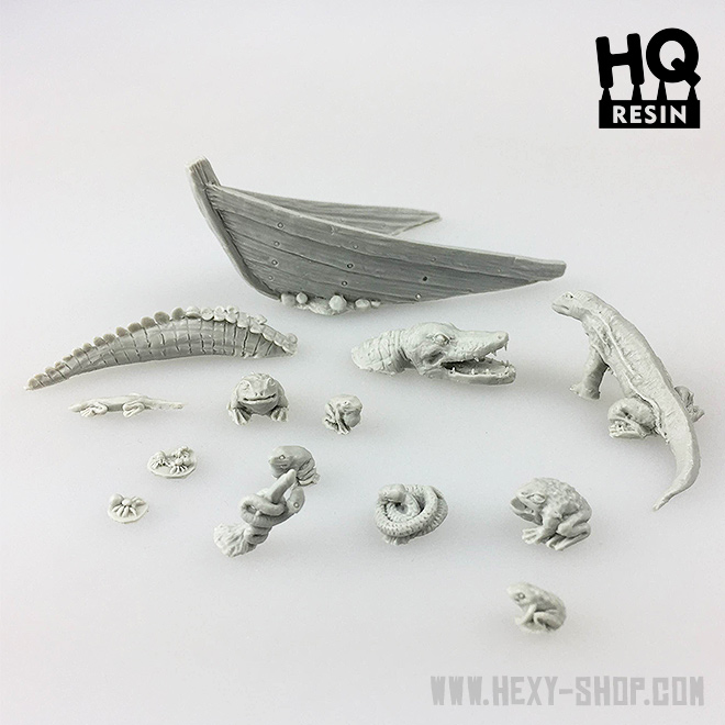 Wargame News and Terrain: Hexy Shop: New Swamp Bayou Creature Basing Kit