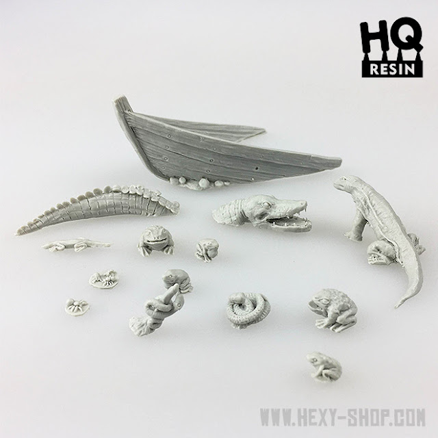 Wargame News and Terrain: Hexy Shop: New Swamp Bayou Creature Basing Kit