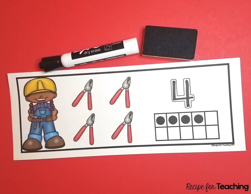 Construction Counting Cards - Recipe for Teaching