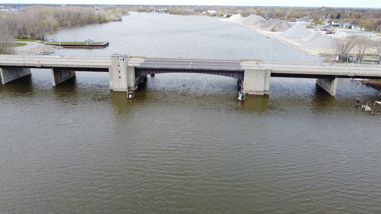 Michigan Exposures: The Independence Bridge from the Air
