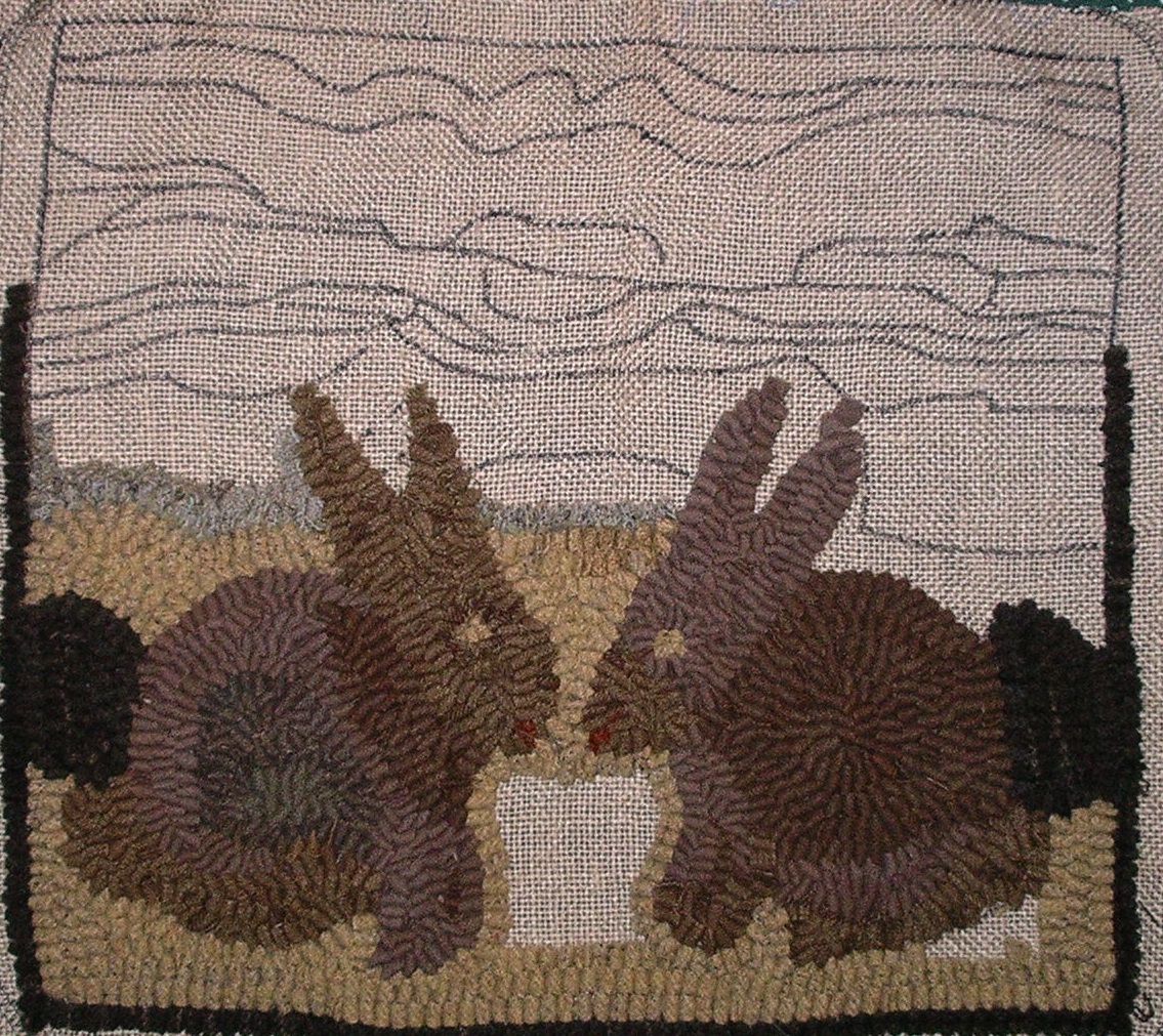 Saundra of Woodland Junction: An Antique Rabbit Rug in Progress