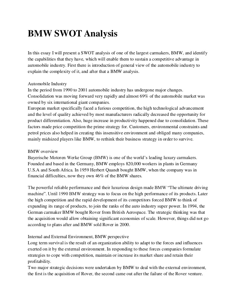 Swot Analysis Essay Sample - Collage Template