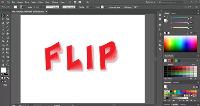 Flip Text Effect in Adobe Illustrator - Adobe Tutorial