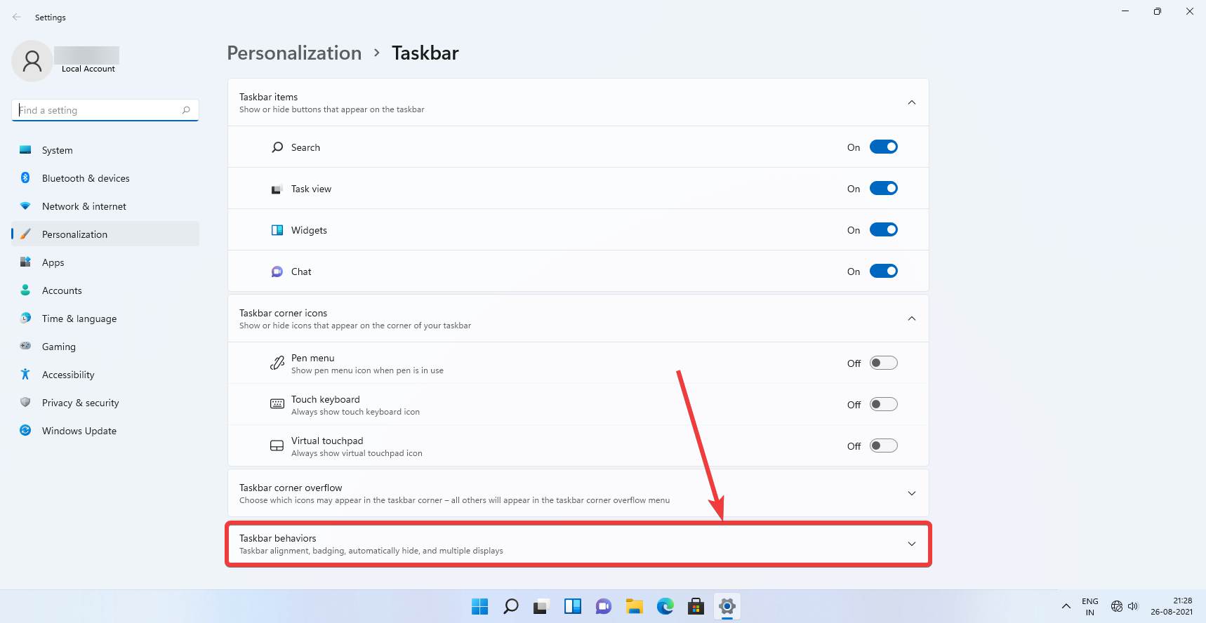 How to move Windows 11 taskbar to the left side