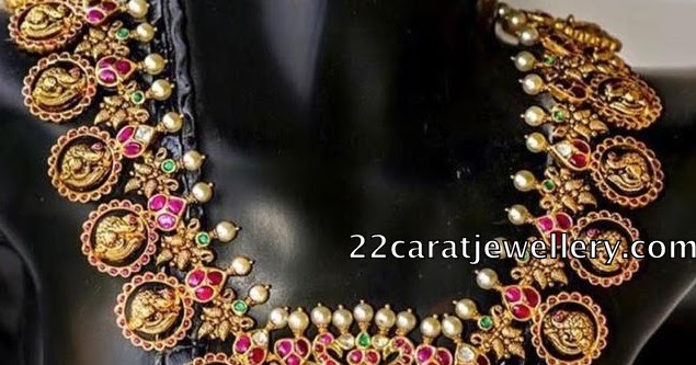 Bottu Mala with Nakshi Peacock - Jewellery Designs