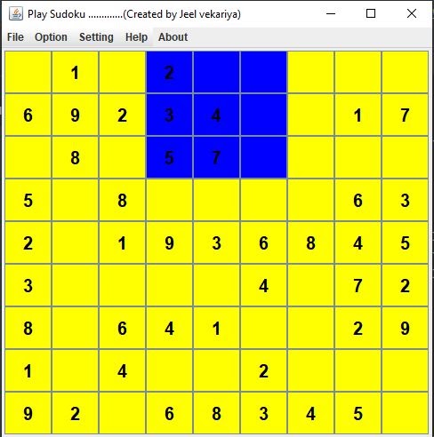 SUDOKU GAME in JAVA programming