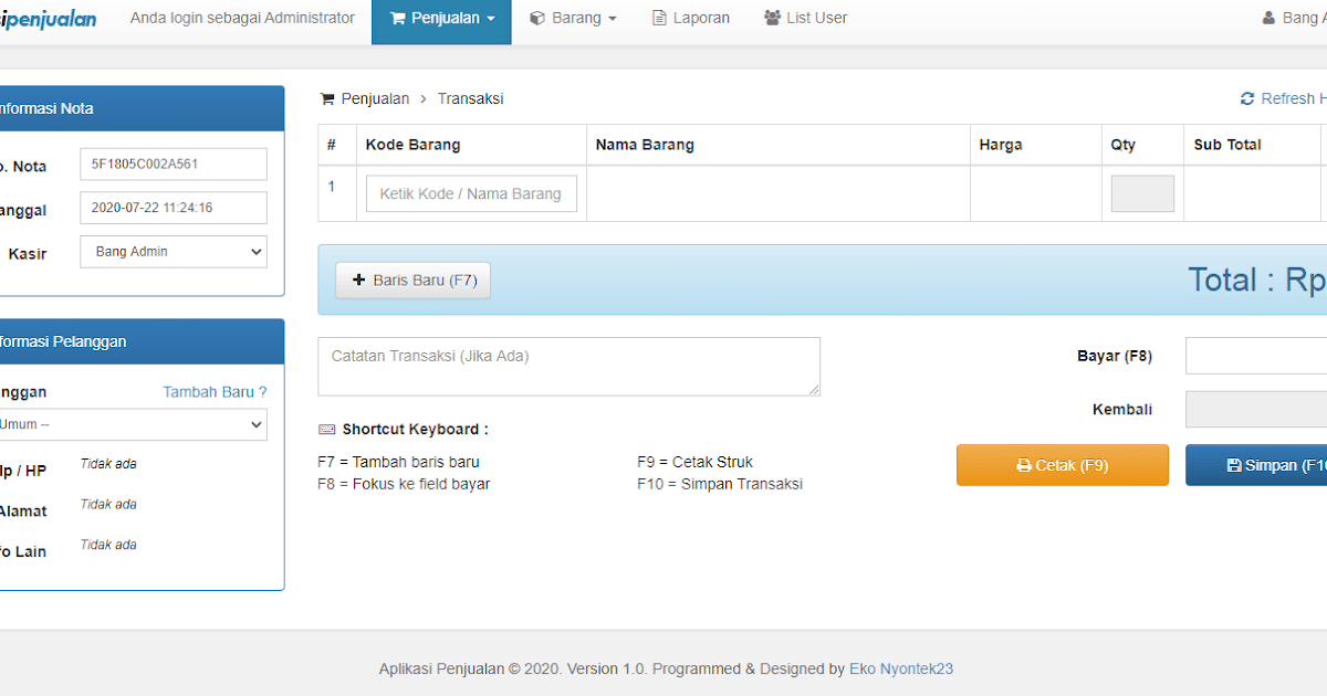 Download Source Code Aplikasi Penjualan dengan CodeIgniter - Source Gratis