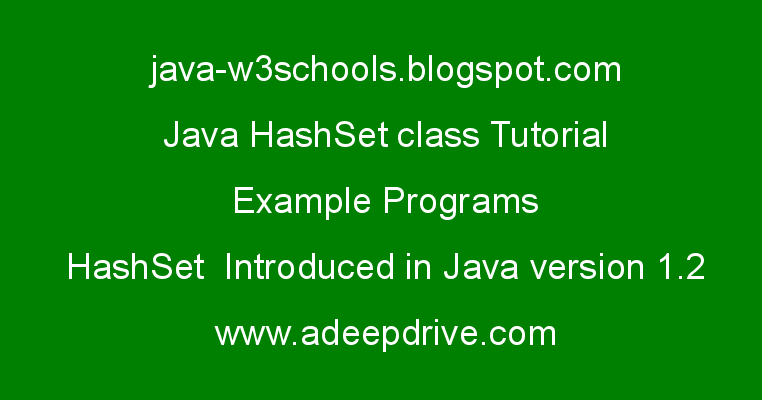 Java HashSet class with Examples, Usage | JavaProgramTo.com