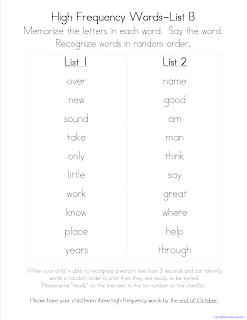 Teachers R US: High Frequency Words (Literacy First) Complete Word List ...