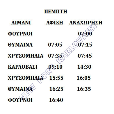 New Port Karlovassi: Πινακας δρομολογιων Ε/Γ Ο/Γ ΜΕΓΑΛΟΧΑΡΗ Ν.Π 12577 ...