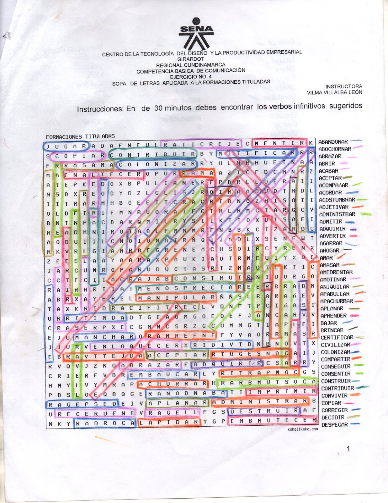 TECNOLOGO EN CONTABILIDAD Y FINANZAS 1096677 B: SOPA DE LETRAS