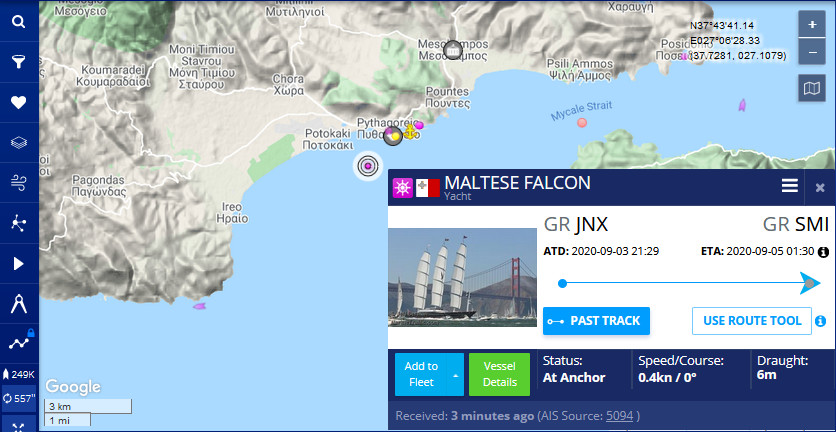 New Port Karlovassi: Το "Γεράκι της Μάλτας" στα νερα της Σαμου