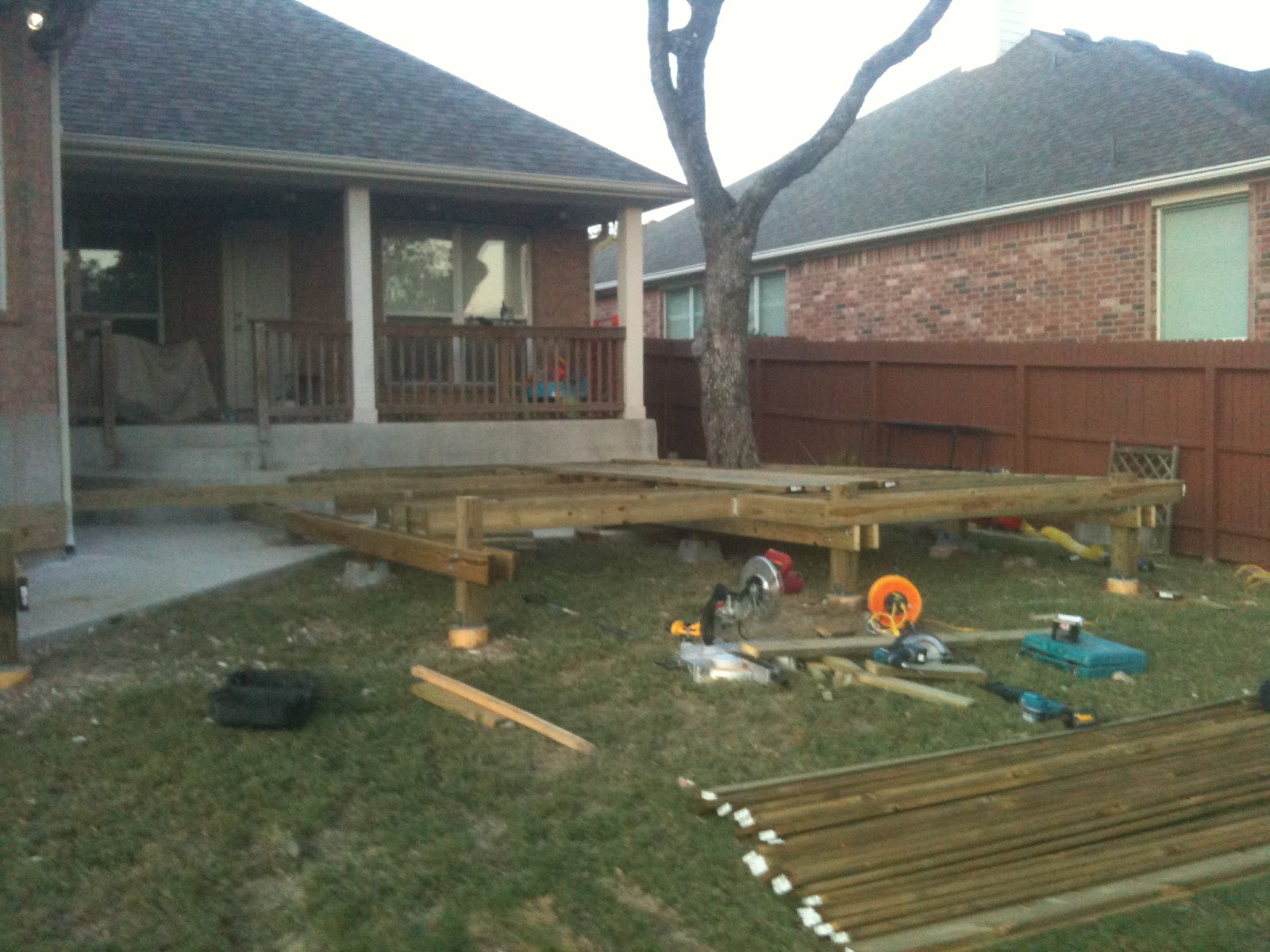 Whitehead Renovations: Elevated Cedar Deck - Diagonal to Center