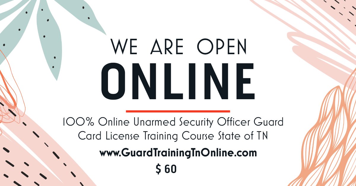 Nashville Security Job: $60 Online State of TN Unarmed Security Officer ...