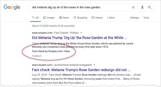 SearchReSearch: Fact check labels in search results
