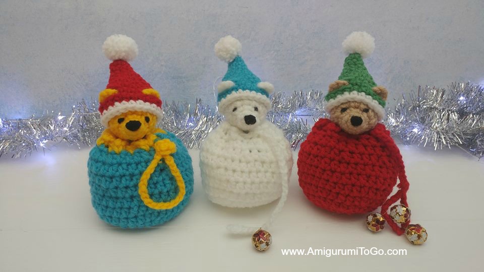 Crochet Pouch Gift Bag or Hanging Tree Ornament