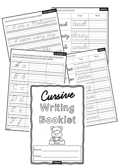 ASH THE TEACHER: YEAR 4 CURSIVE WRITING BOOKLET