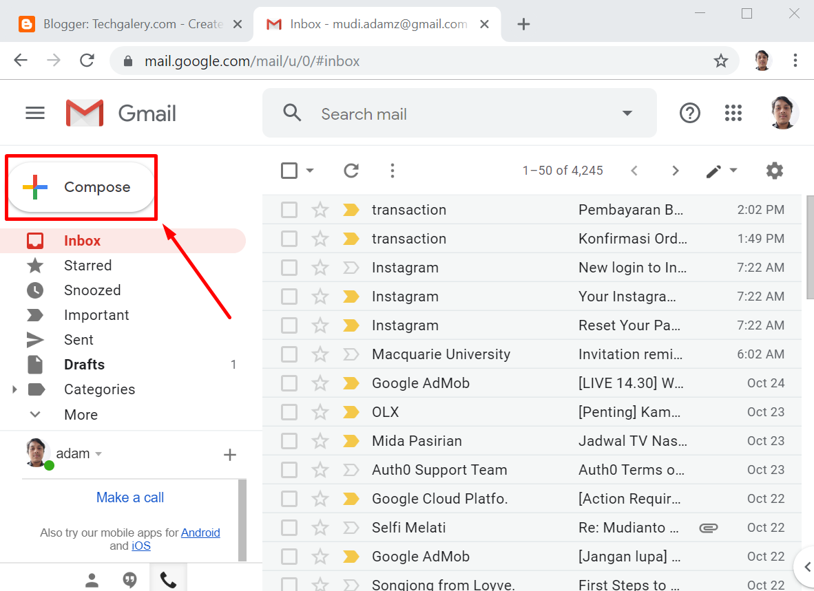 How Send An Email Using Google Mail / Gmail