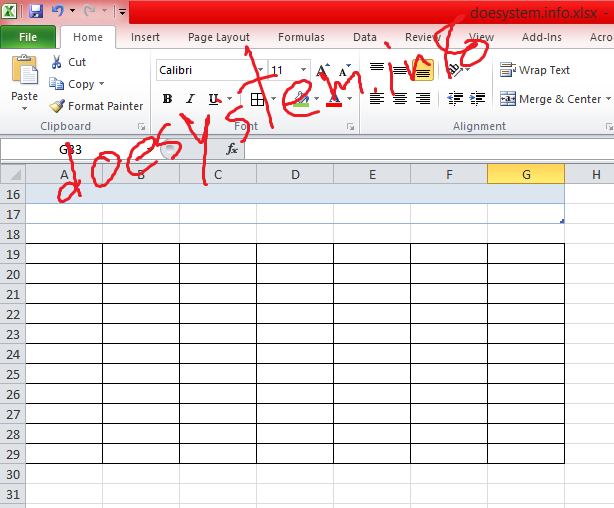 Doesystem: การสร้างตาราง(Table) ใน Excel