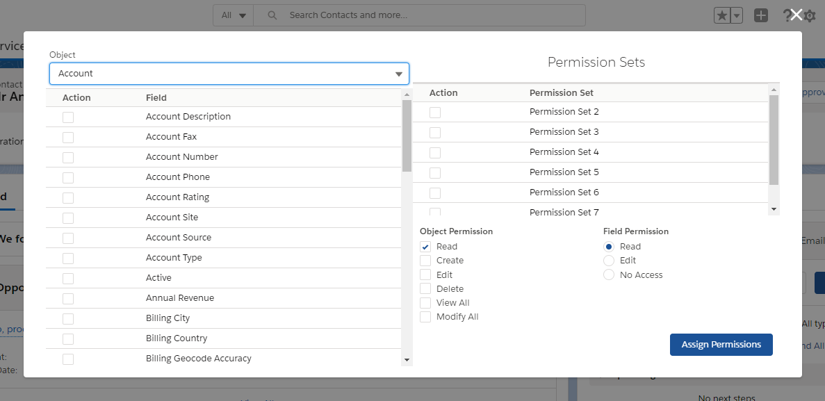 Custom Permission Set Component