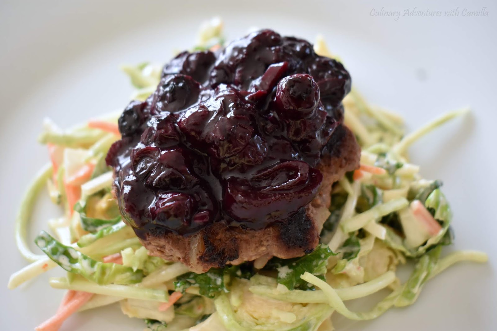 Curry Burgers with Blueberry Chutney and Coconut-Lime Slaw # ...