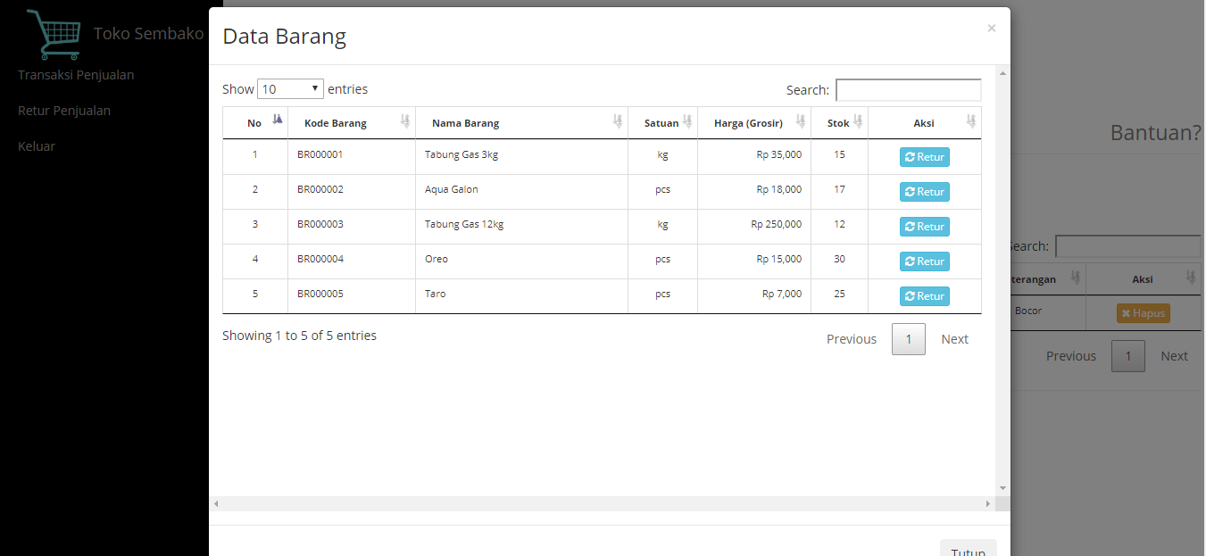 APLIKASI KASIR DENGAN CODEIGNITER