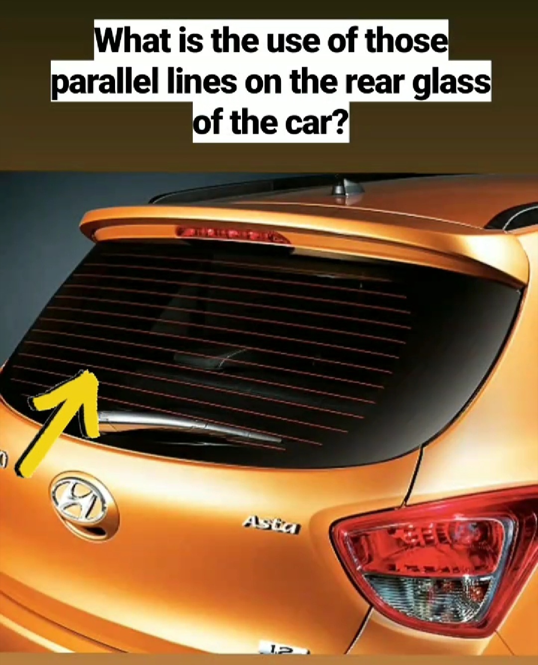 What is the use of parallel lines on rear glass of car?