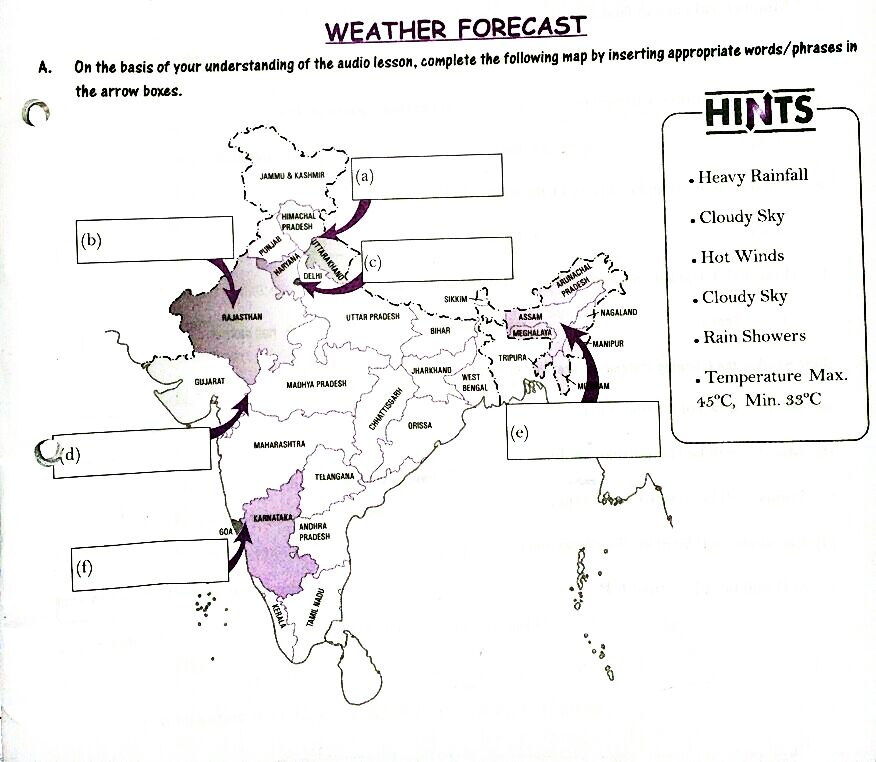 WEATHER REPORT PRACTICE MAP
