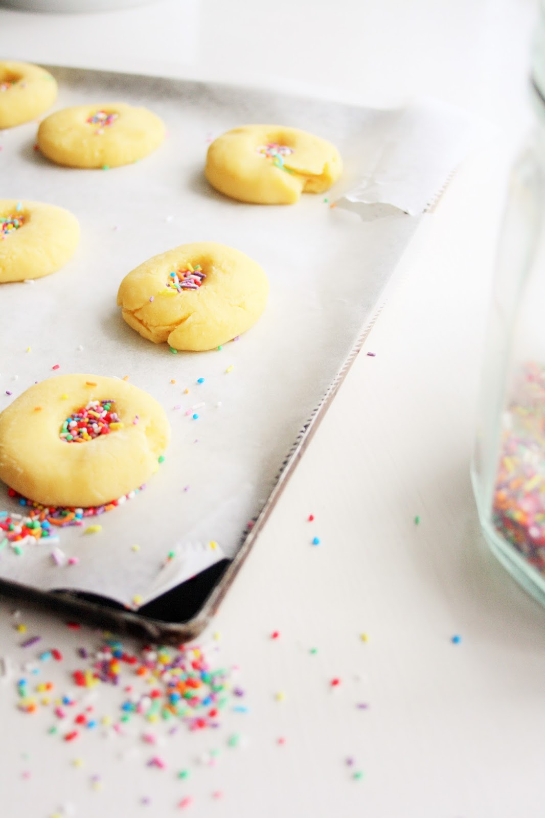 A White Style: Thumbprint Sprinkle Biscuits